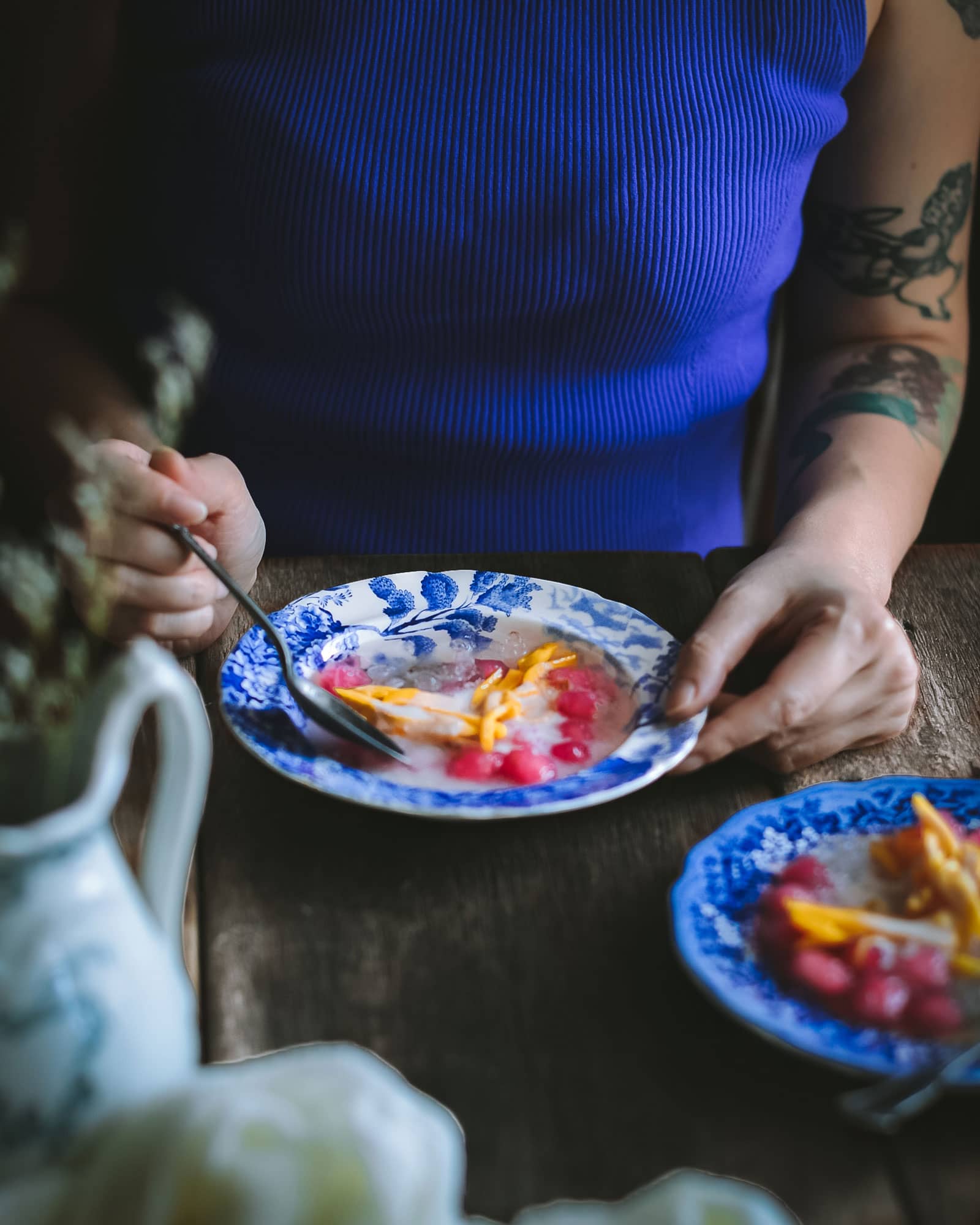 Thai Red Rubies Dessert with Jackfruit Slices - Saveur Malaisie Photography